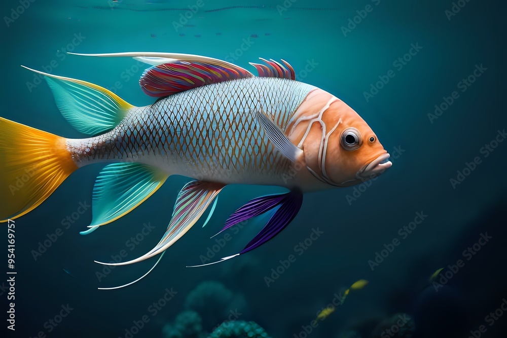 Colorful fish swimming in the ocean, showcasing vibrant marine life ...