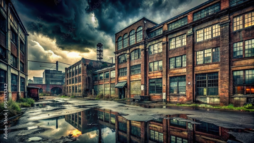Moody industrial urban exploration scenes with gritty textures and ...