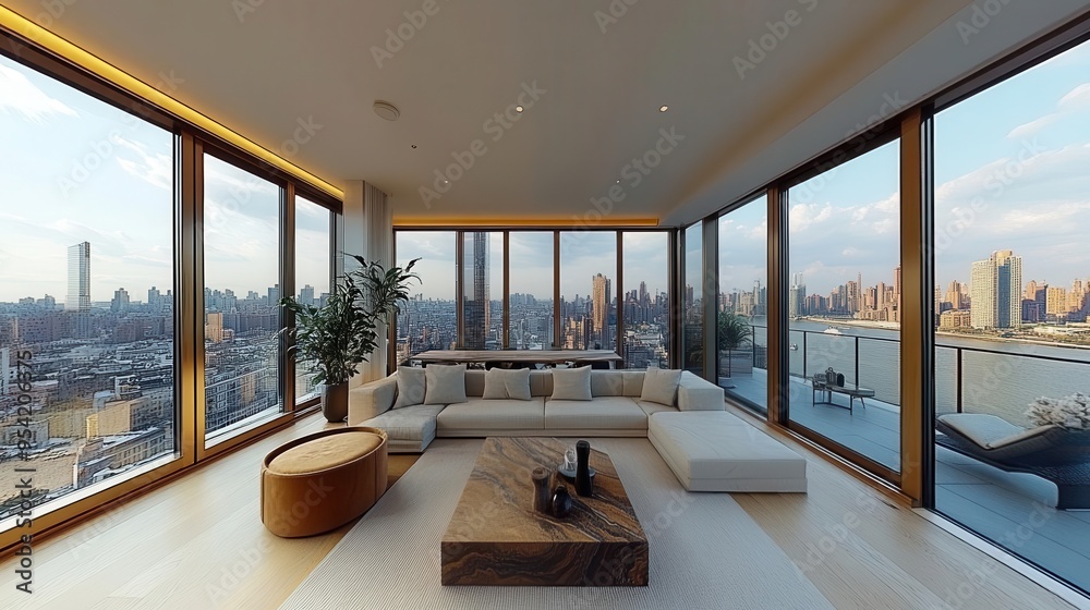 immersive virtual tour of a luxurious penthouse hyperrealistic 3d ...