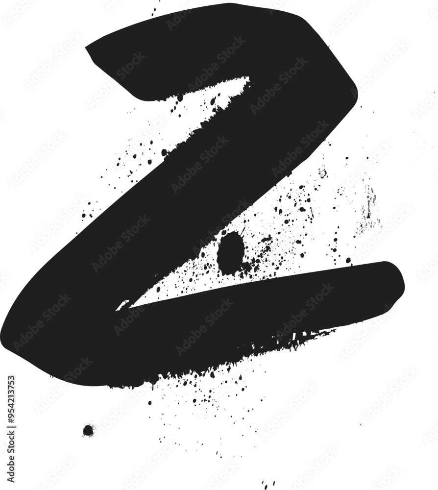 Hand written graffiti font type alphabet Z. Spray Painted Graffiti ...