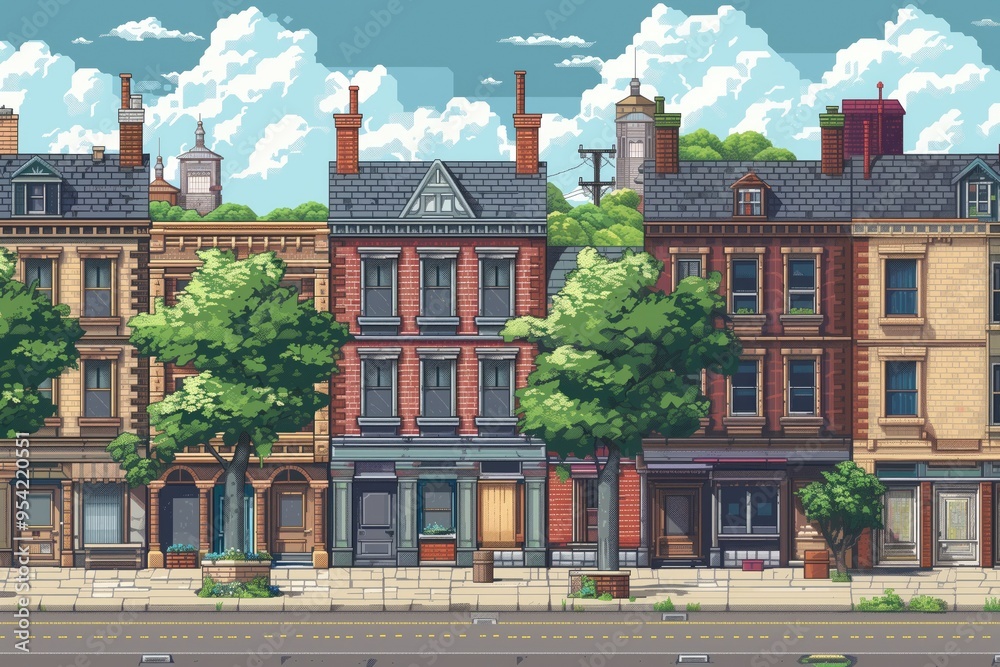 Pixel Art City Landscape, Video Game Cityscape Platformer Asset ...