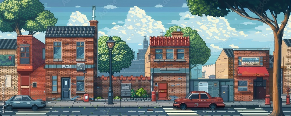 Pixel Art City Landscape, Video Game Cityscape Platformer Asset Background, 8bit Retro Urban ...