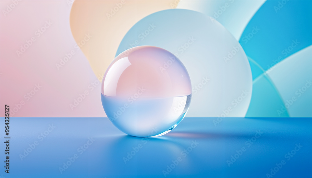 Abstract blank frosted glass background. Glass morphism effect. 3D ...