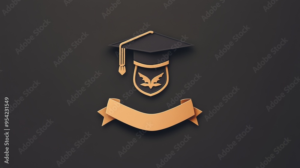 Educational Badge Logo, Featuring a Classic Design with Elements ...
