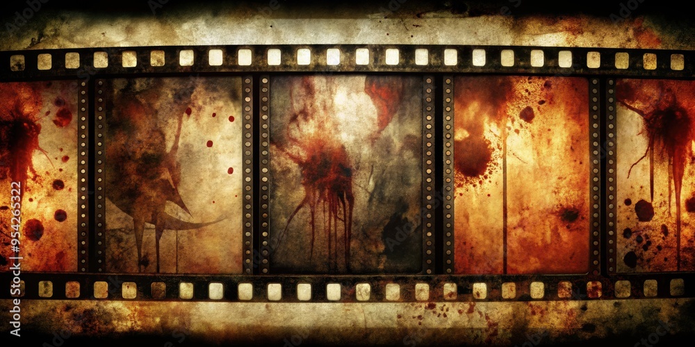 Vintage horror looping film strip melting background. 4K Reel Clutter ...