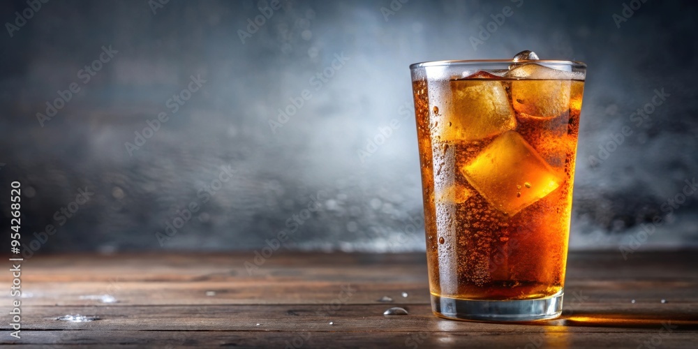 Cold glass of iced tea with condensation droplets, refreshing, summer ...