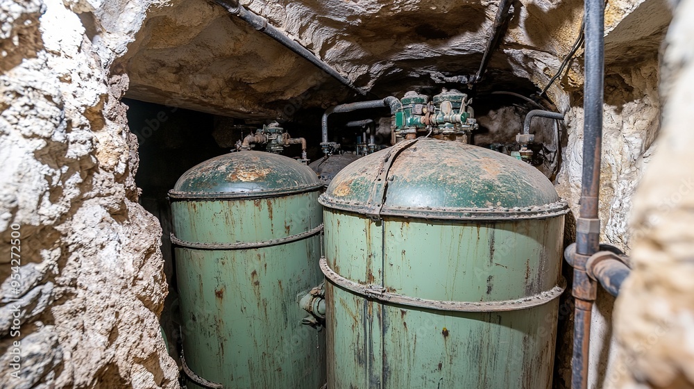 Underground Tanks at a Gas Station, Highlighting the Subsurface Fuel ...