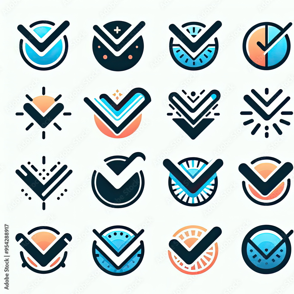 Checkmark icon. Checkmark vector set. Checked check box sign. Approved ...