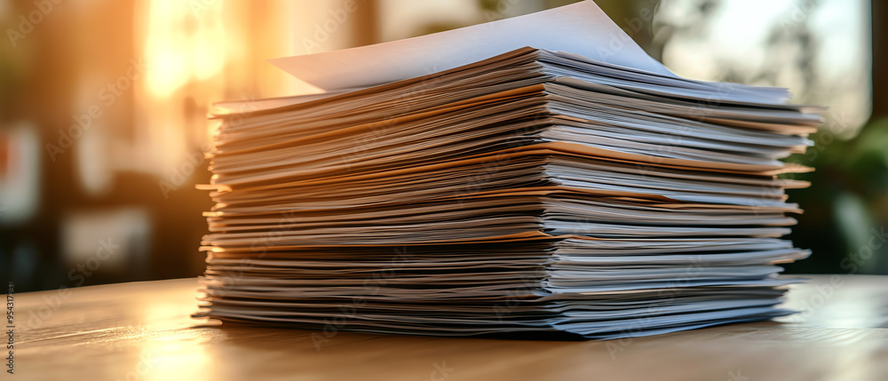 A stack of papers with a summary page on top, highlighting the result ...