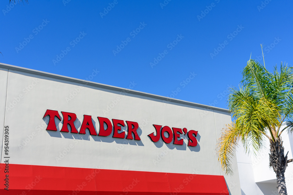 Trader Joe's store sign on the facade of the grocery store - Santee ...