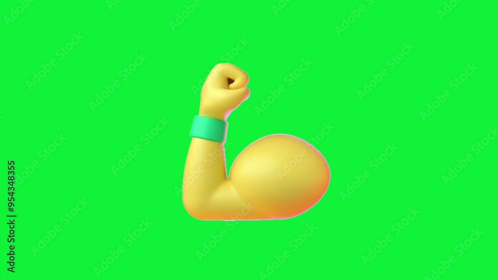 Flexed Biceps Emoji Animated on a Transparent Background. 4K Loop ...