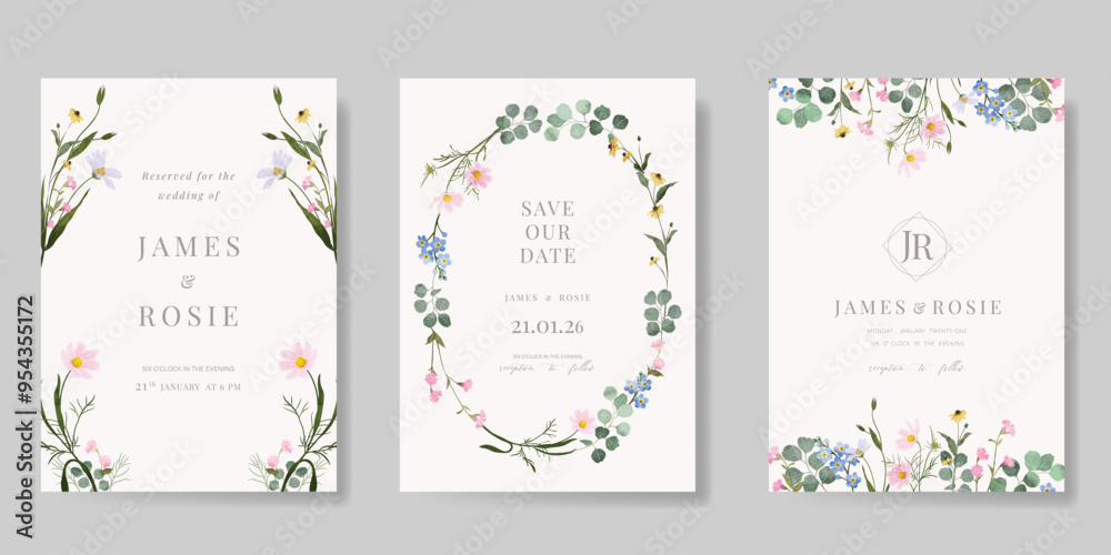 Photo & Art Print Elegant wedding invitation card background vector, babeer