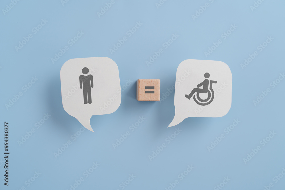 Symbol for equal rights of persons with disabilities. Man, disability ...