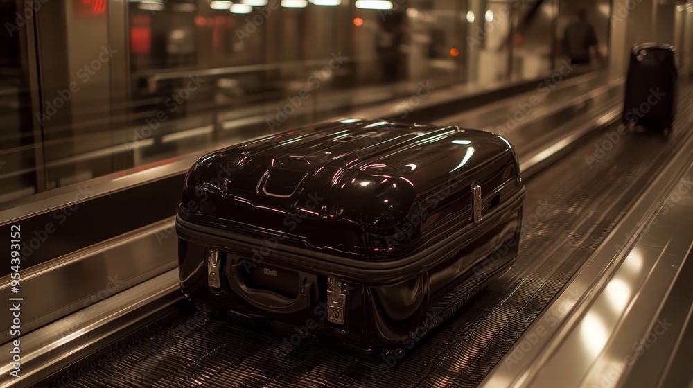 The unusual black suitcase, pristine and closed, catches everyone's ...