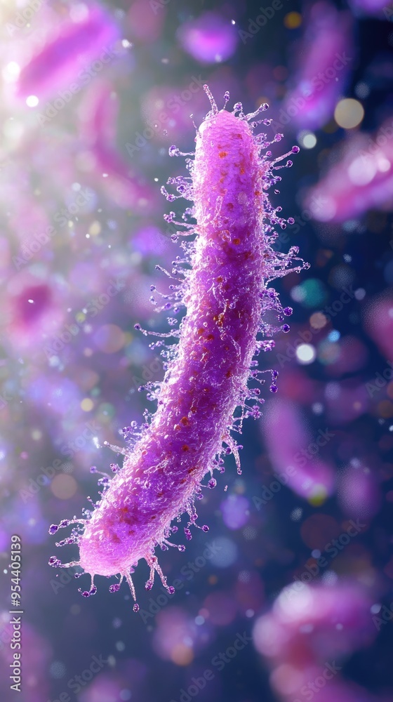 Bacteria colonizing a medical device surface, biofilm formation visible ...