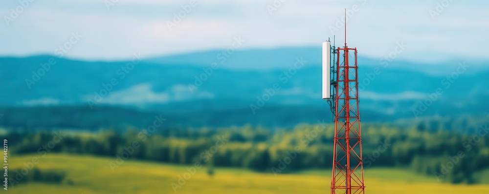 A telecommunication tower in a rural setting, bringing connectivity to ...