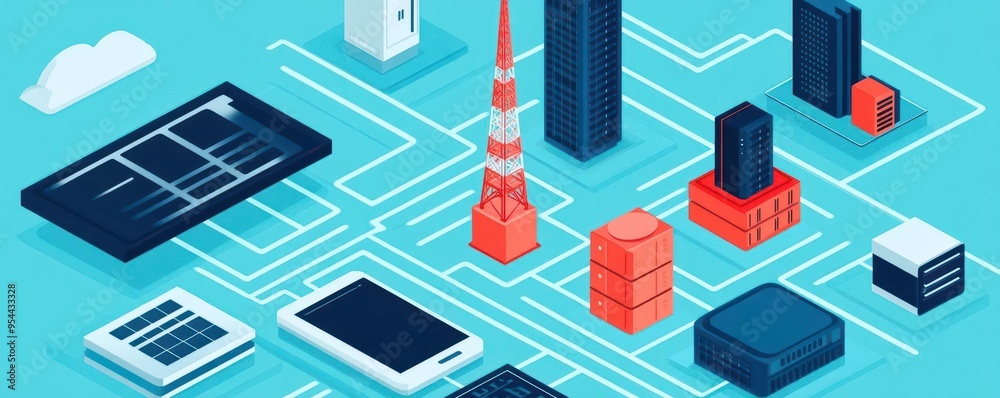 An infographic highlighting the key components of a telecommunication ...