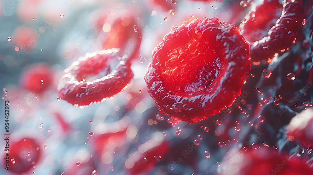 Red blood cells flowing in vessel (Erythrocyte) medical. Medical ...