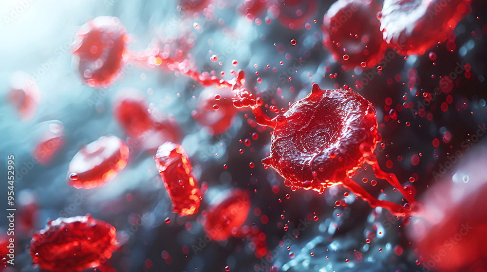 Red blood cells flowing in vessel (Erythrocyte) medical. Medical ...