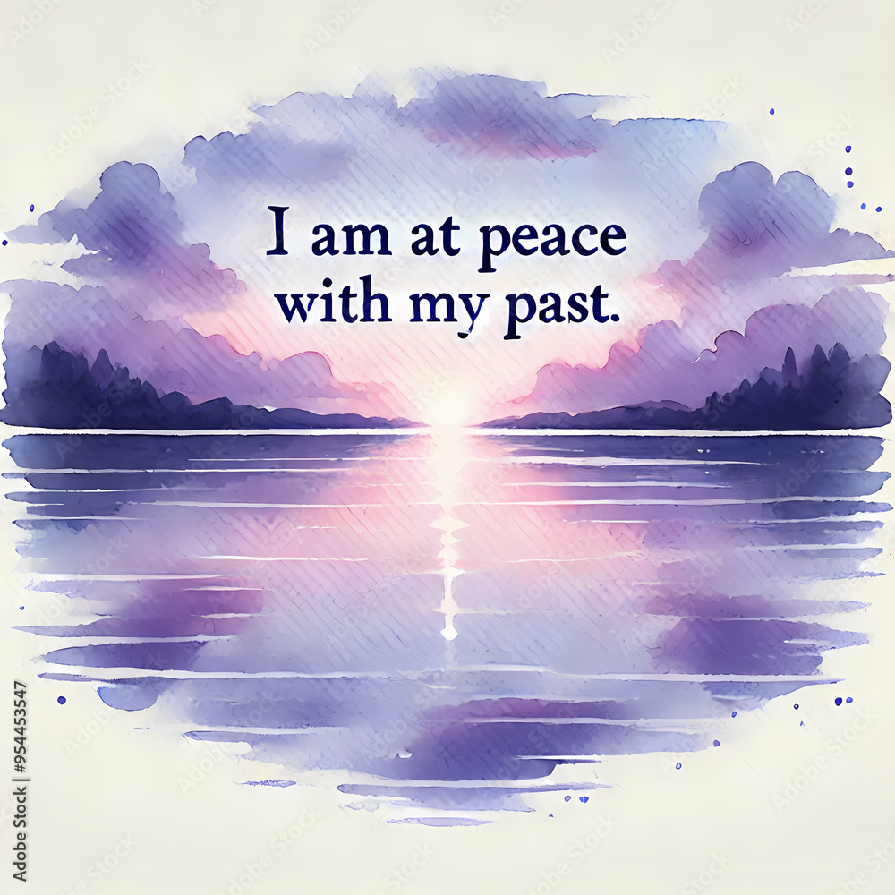 motivational quote design, I am affirmation, I am at peace with my past ...