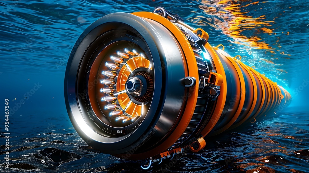 A Hyperloop underwater tunnel connecting continents, with a cutaway ...