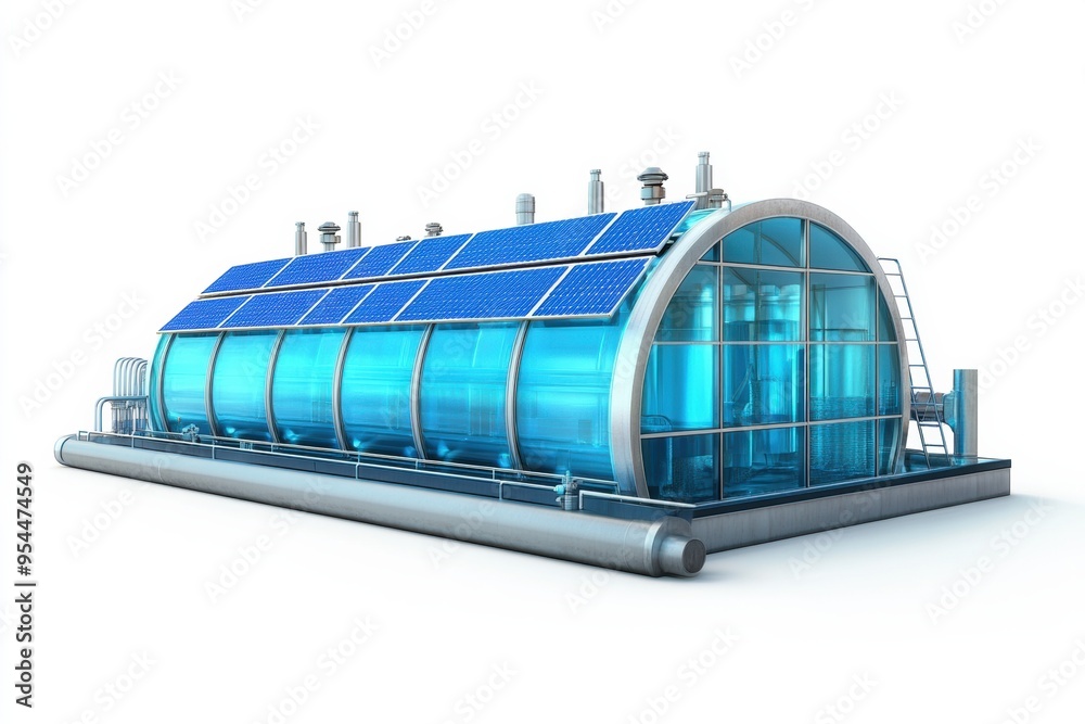 A modern solar powered desalination plant designed for renewable water ...