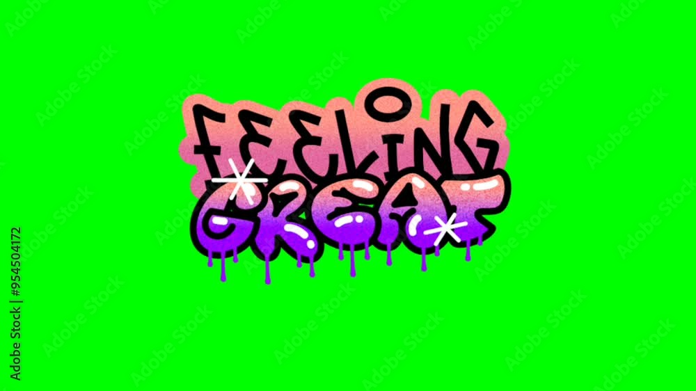 3d wall graffiti, background, green screen, 3d animation Stock Video ...