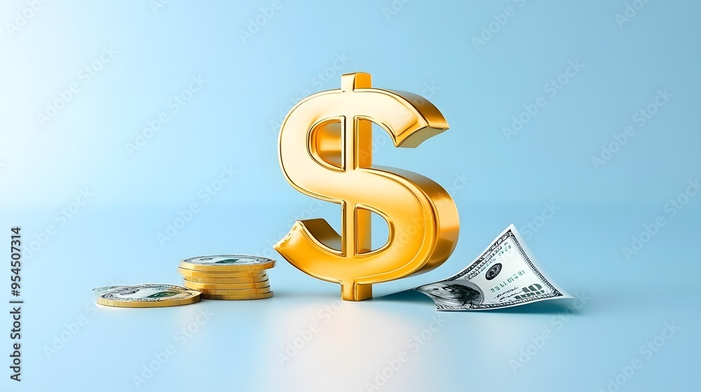 Illustration of a shrinking dollar sign with a downward arrow ...