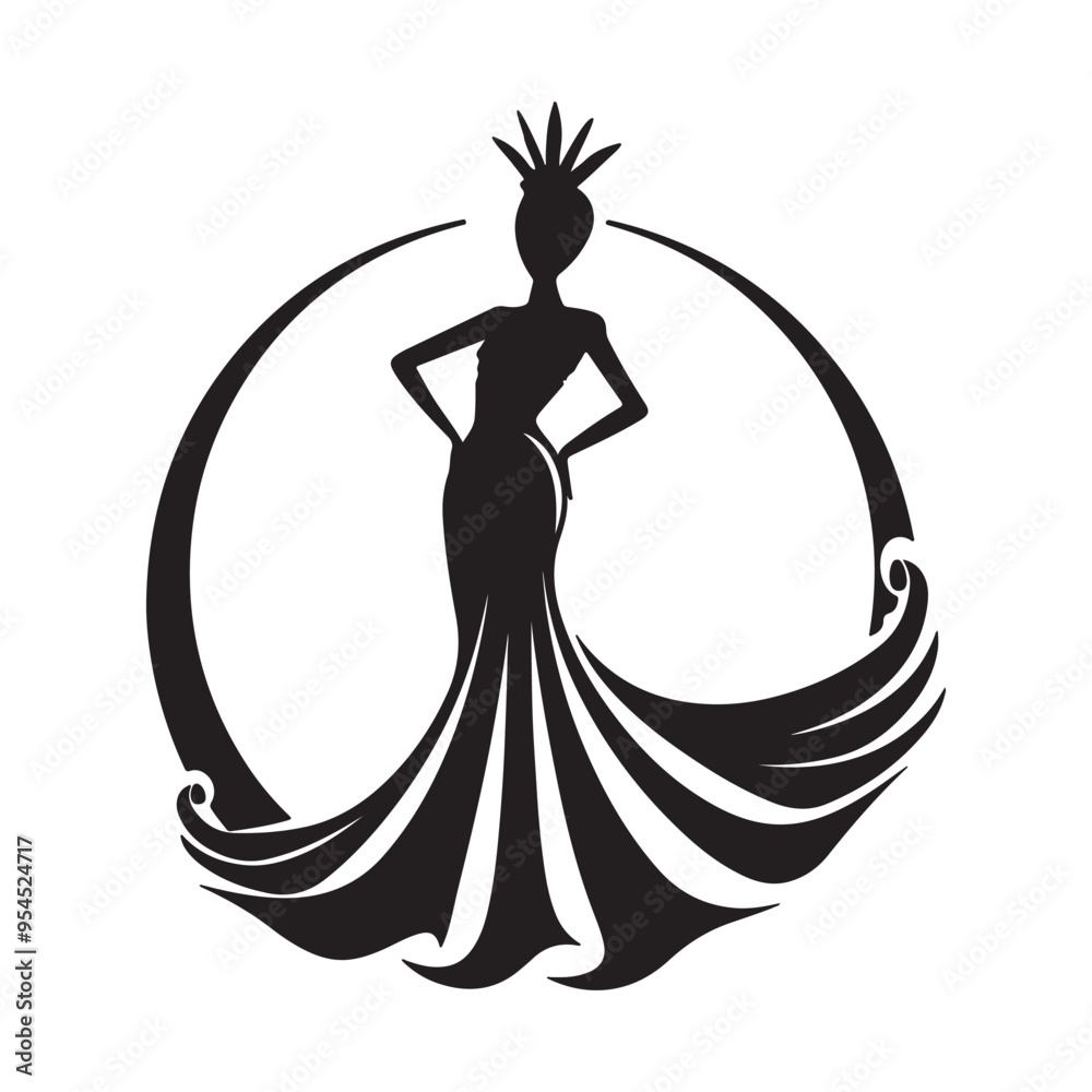 Miss pageant logo stock image. Black and white The beauty queen pageant ...