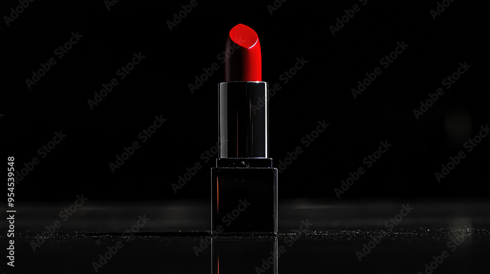 High-definition close-up product photo of a designer lipstick standing ...