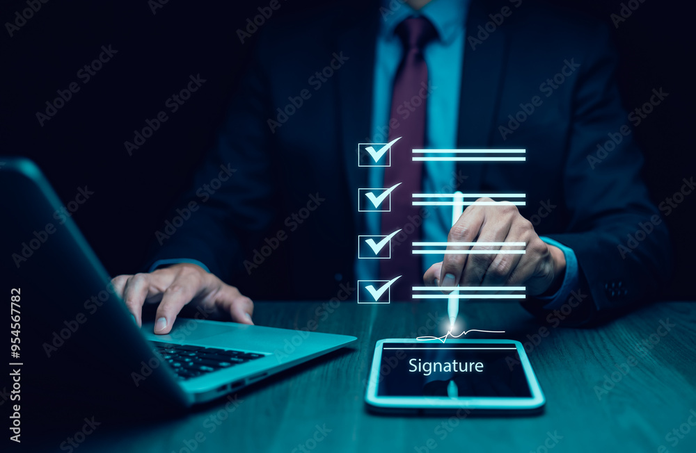 checklist and clipboard task documentation management, business people ...