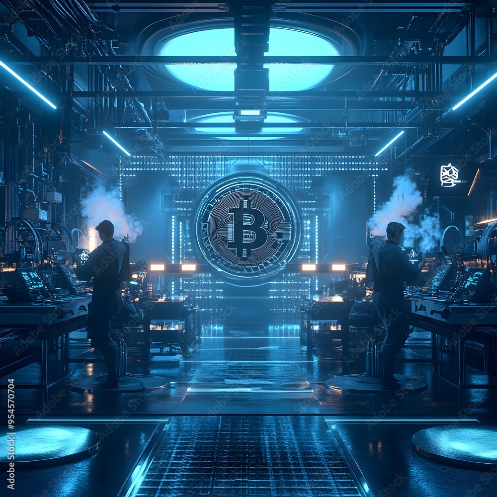 Bitcoin halving event visualized during a code review, with developers ...