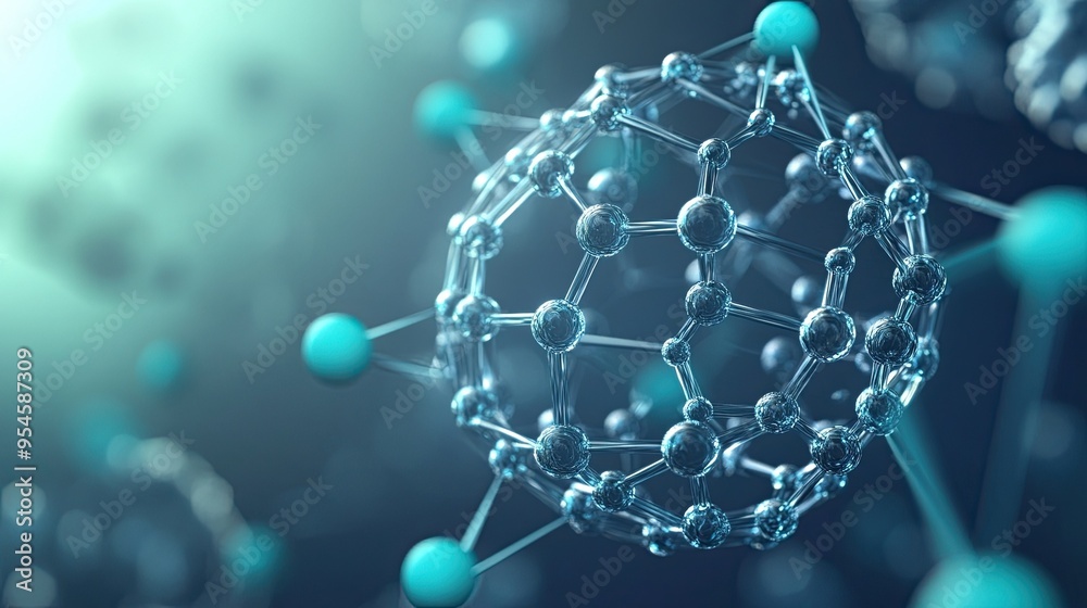 Nano Particle Molecule Representing Medicine and Biotechnology Concepts ...