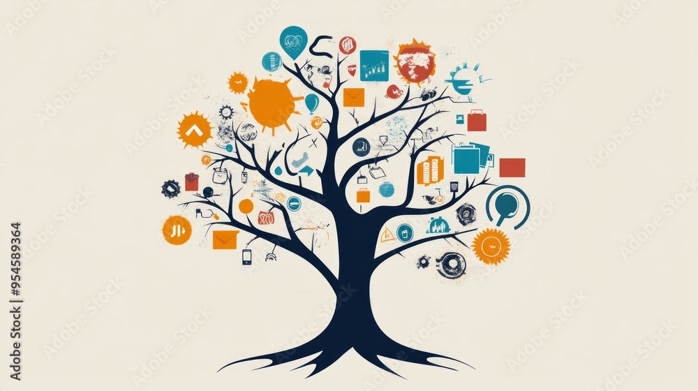 Growth Strategies Tree, a visual representation of a tree with branches ...