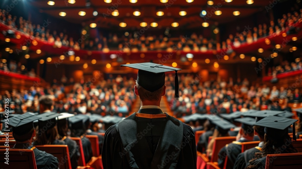 Graduation Ceremony: A large auditorium hosts a formal event where ...