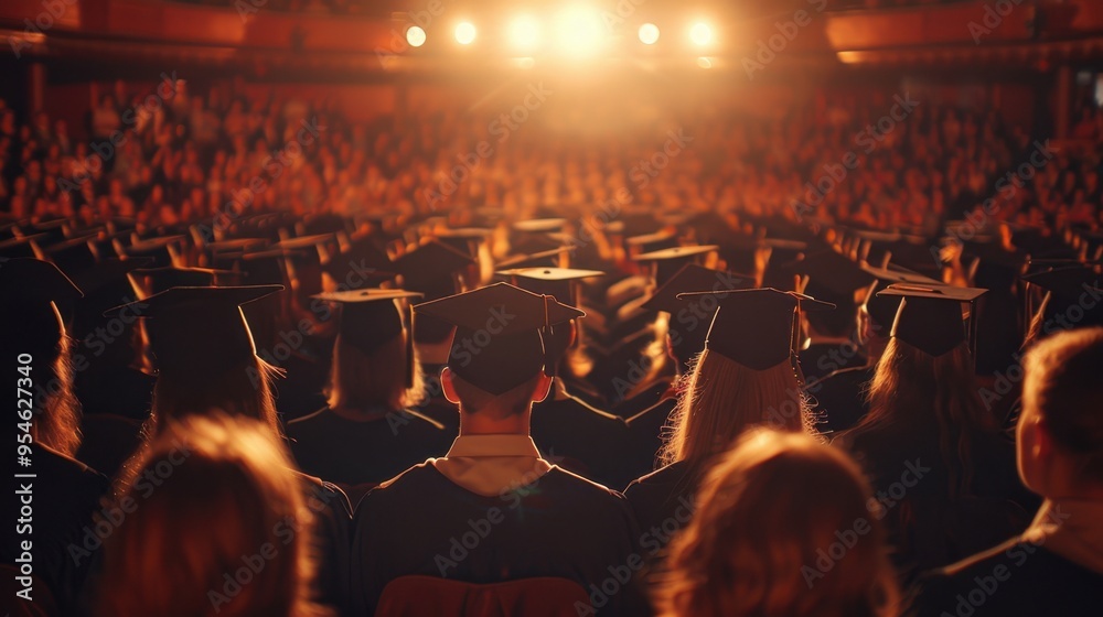 Graduation Ceremony: A formal event held in a grand auditorium, where ...