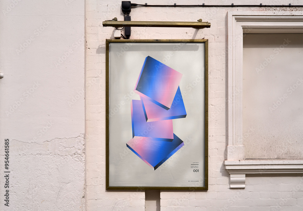 Mockup Of Customized Vertical Sign On Building Stock Template | Adobe Stock