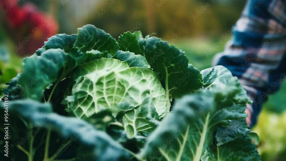 farmer, fresh vegetables, cabbage harvest, natural selection, organic ...