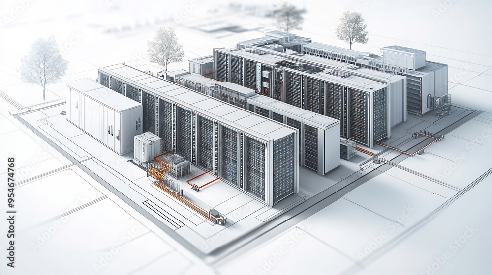 Advanced data center blueprint server racks cooling systems fiberoptic ...