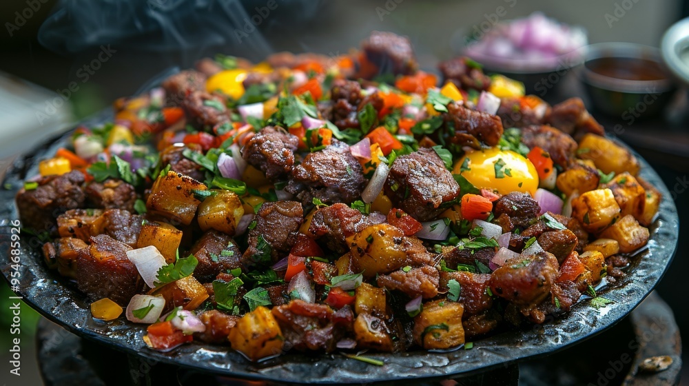 Sri Lankan Kottu Roti: A plate of kottu roti with chopped flatbread ...