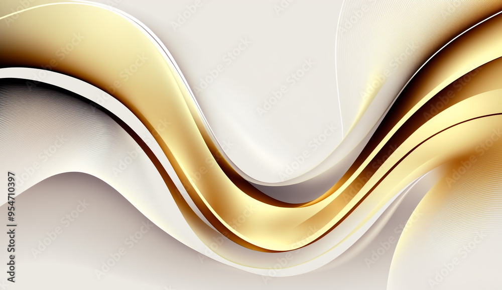 Abstract white gold Gradient background luxury with golden line wave ...