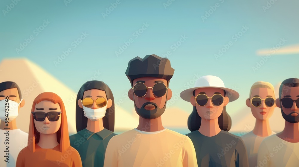 Virtual world meetup of Gen Z avatars, representing diverse identities ...