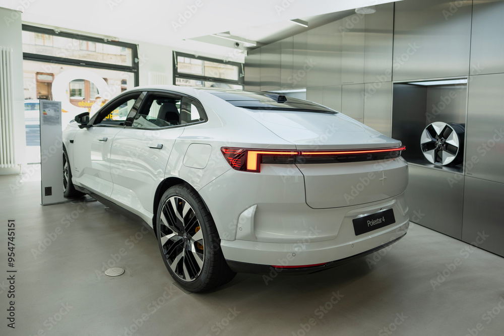 new white stylish Polestar 4 upcoming all-electric SUV coupe by ...