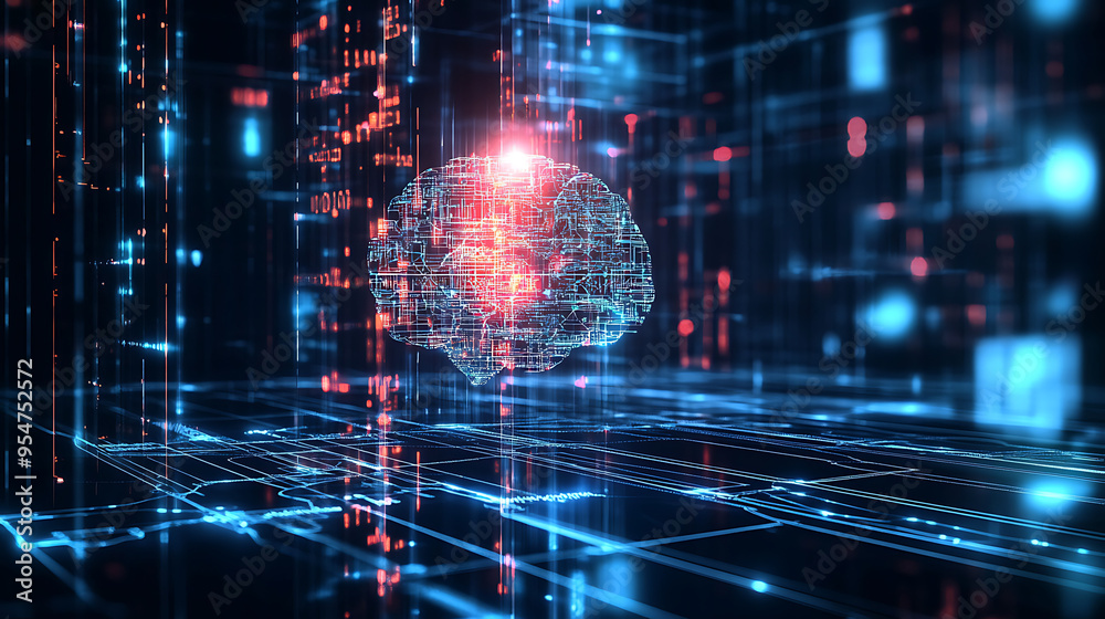 Digital background perfect for tech processes, neural networks ...