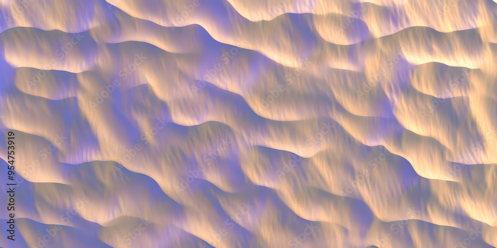 Seamless windswept sandy beach ripples aerial view normal map background texture. Realistic 8k ...