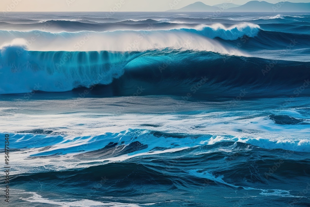 Stunning Ocean Waves Immersive Blue Sea Experience with Majestic Tidal ...