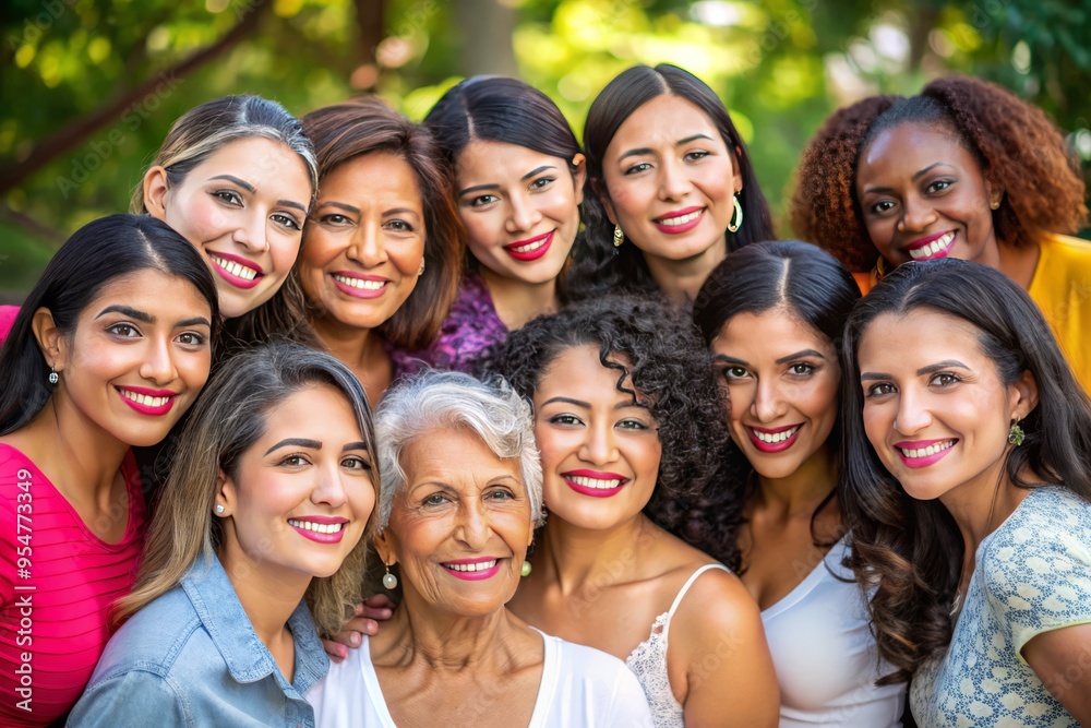 a photo image of vibrant Hispanic women of all ages, from adolescent to ...