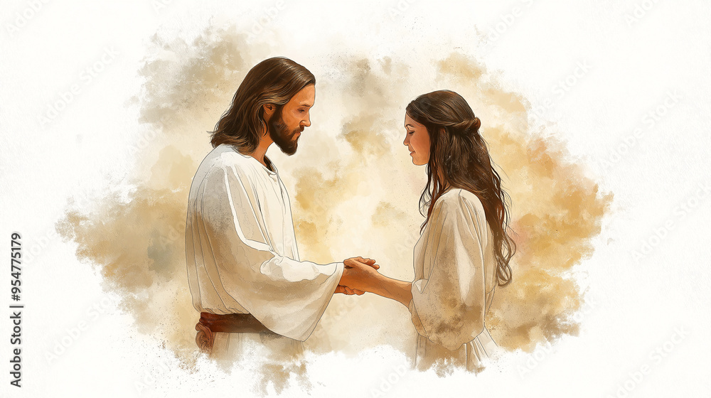Christian woman finds peace and strength in her faith as she hugs her ...
