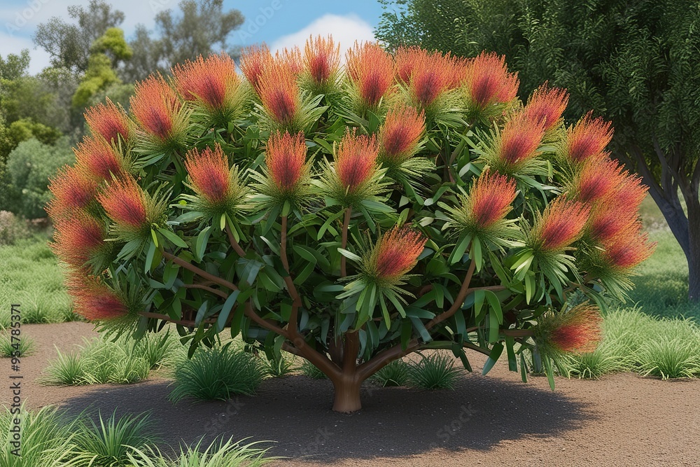 Stunning 3D Visualization of Lush Banksia Spinulosa Bush Featuring ...