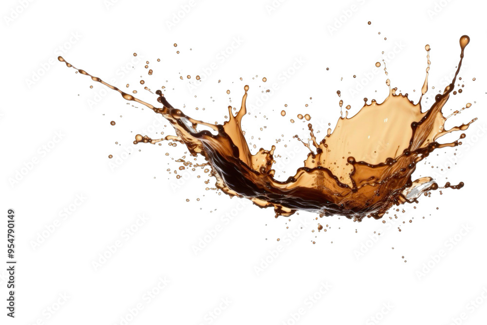 Splashes of coffee liquid splash in large waves, perfect for food or ...
